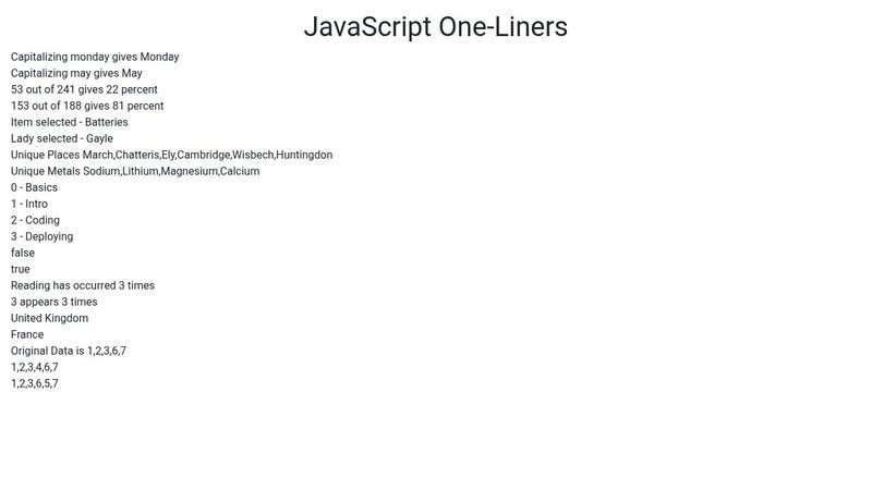 JavaScript One-Liners