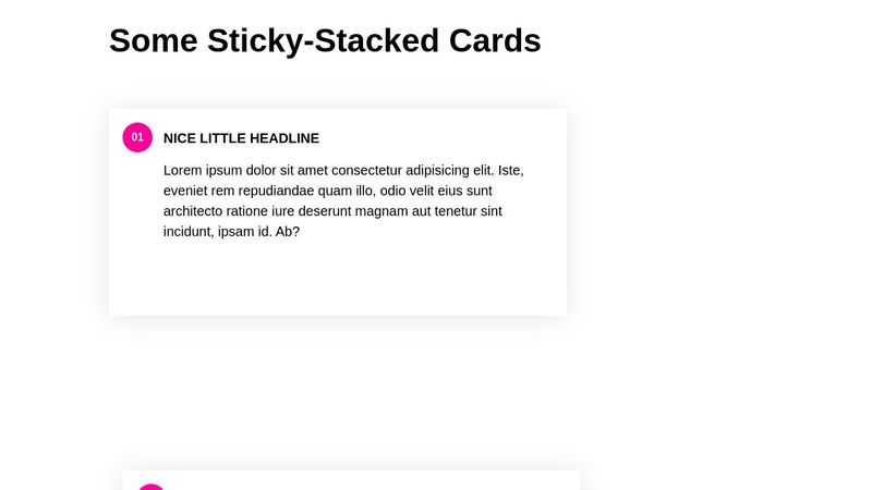 Pure CSS - Sticky-Stacked Cards