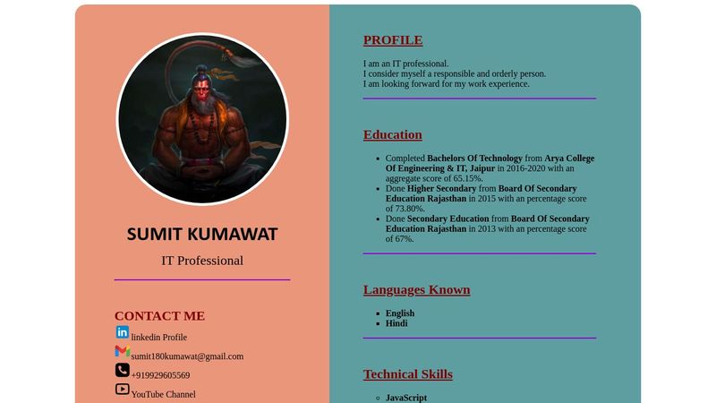SuperHero Resume