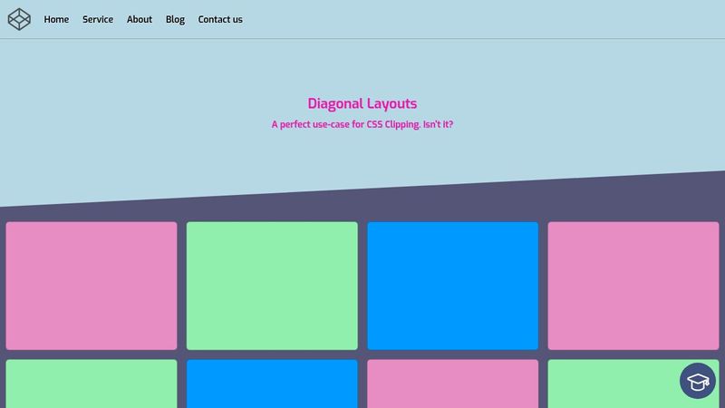 Modern CSS #775：Create Diagonal Layout With CSS Clipping：clip-path: polygon()