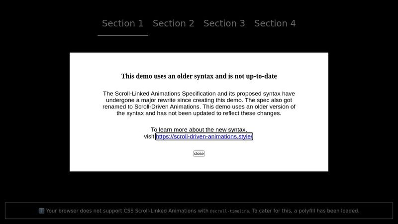 Scroll-Linked Animations: Counter and Snap Points with Navigation Controls [variant 1] (@scroll ...