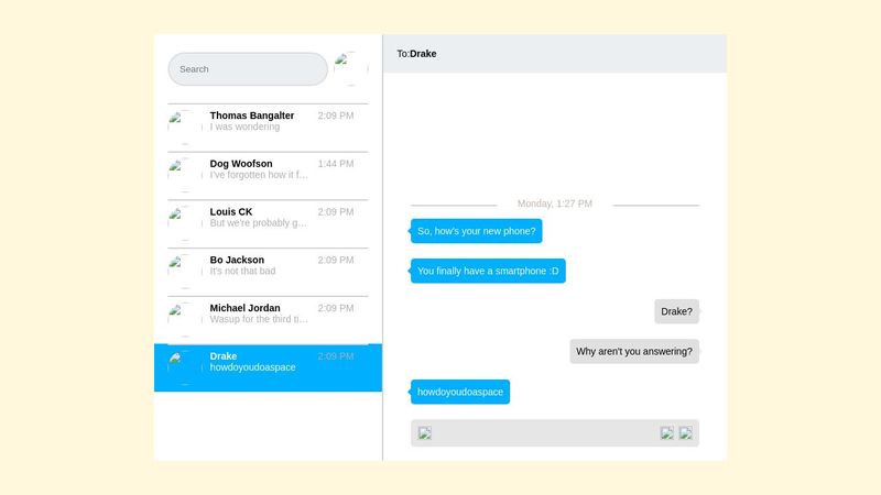 Frontend chat messenger with background