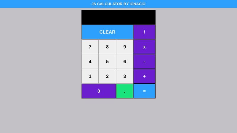 Calculator JS By Ignacio