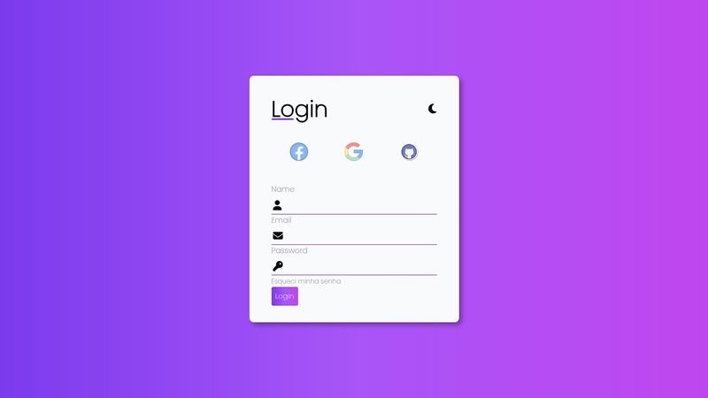 Login com Modo DARK e LIGHT