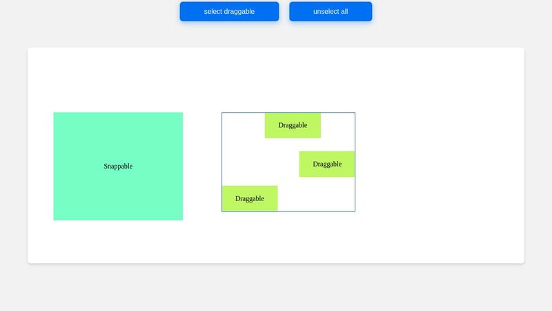 JQuery UI draggable snap playground