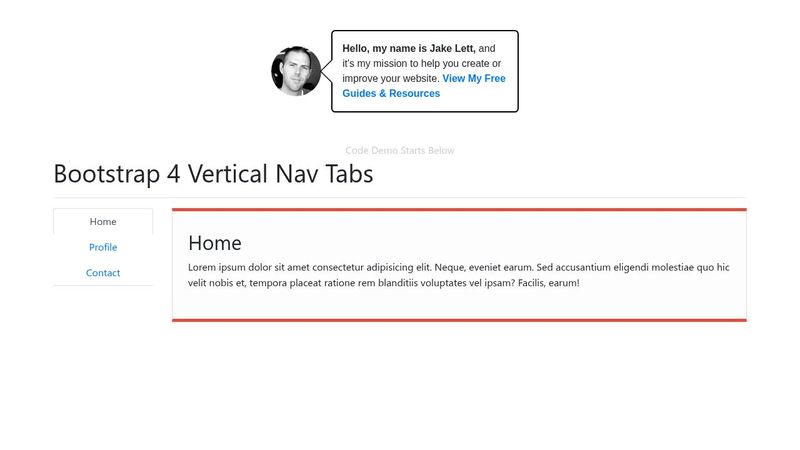 Bootstrap 4 Vertical Nav Tabs Snippet