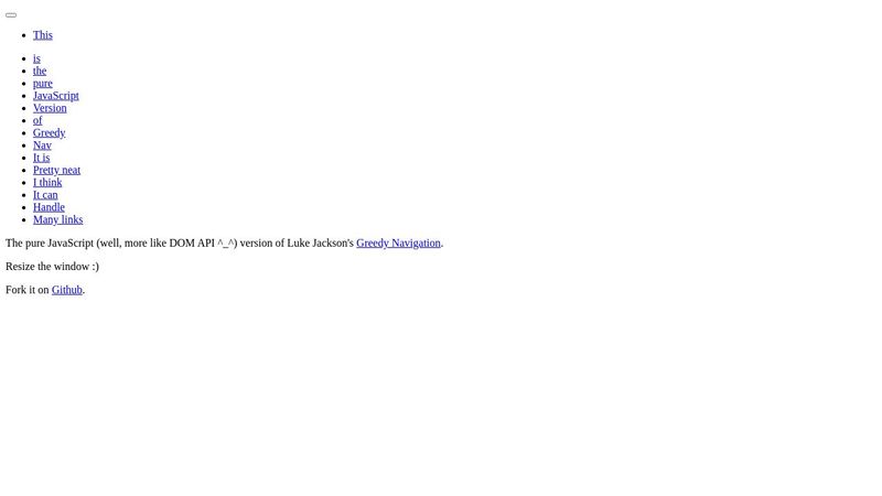 Greedy Pure - Priority Navigation Menu