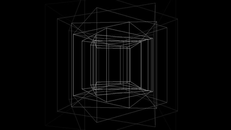 Rotating Cube in P5.js (BW)