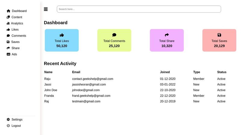 15. Admin Dashboard