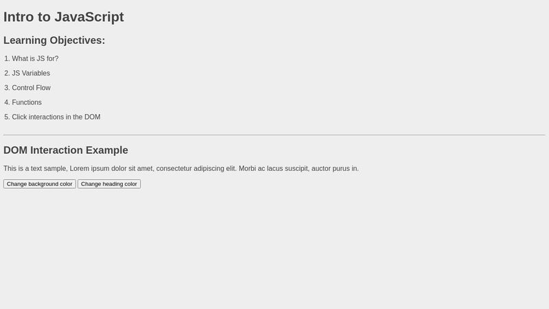 Intro to JS - Lesson Starter