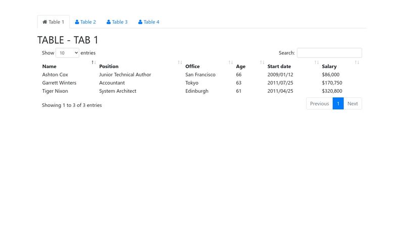Datatables in Bootstrap 3/4 Tabs