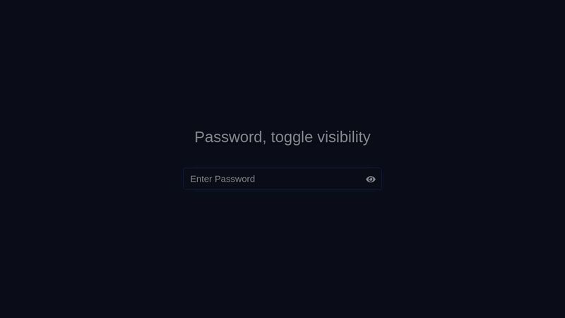 JS: Password, toggle visibility