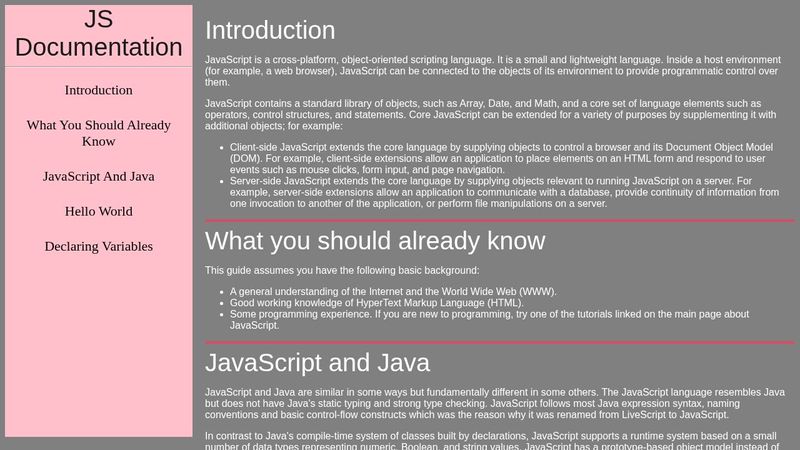 Technical Documentation Page