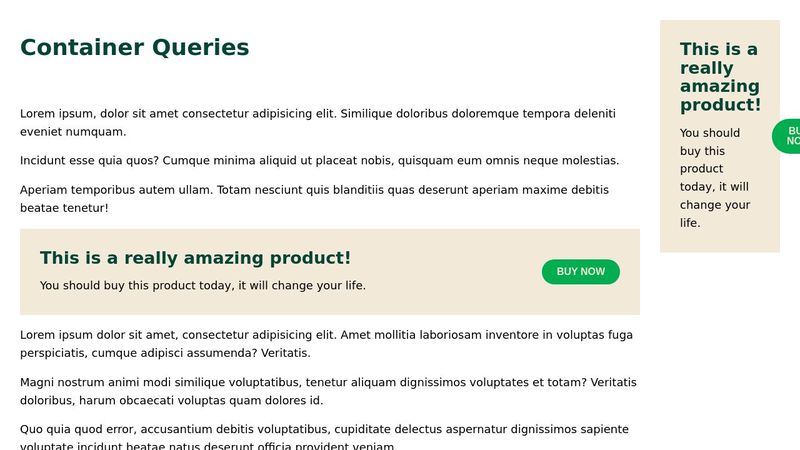 Container query example three