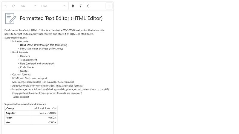 Overview - DevExtreme Html Editor