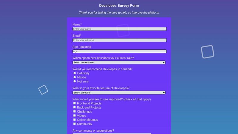 Devslopes Survey Form