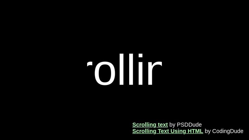 Html Css Javascript Scrolling Text