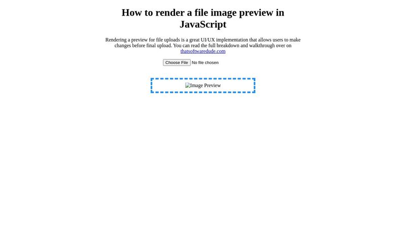 File Upload Image Preview