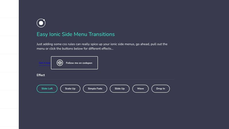 Easy Ionic Side Menu Transitions