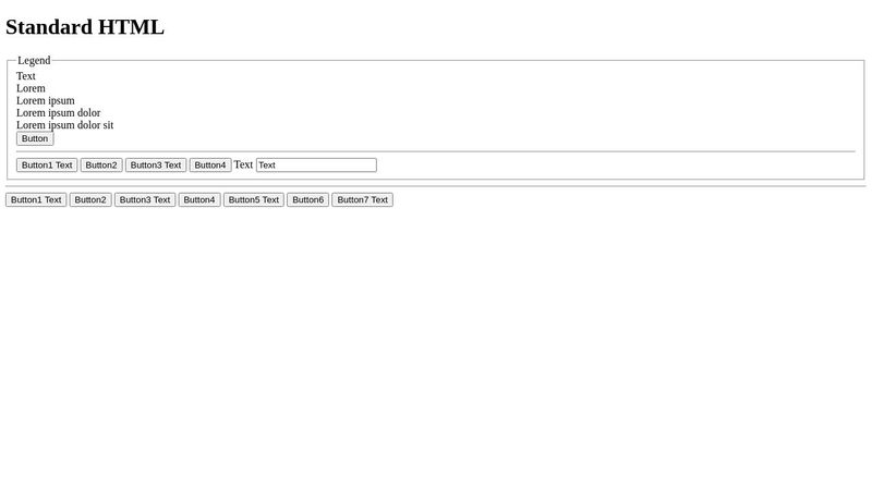 Fieldsets and Buttons - HTML Only