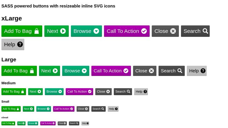 SASS powered buttons with resizeable inline SVG icons