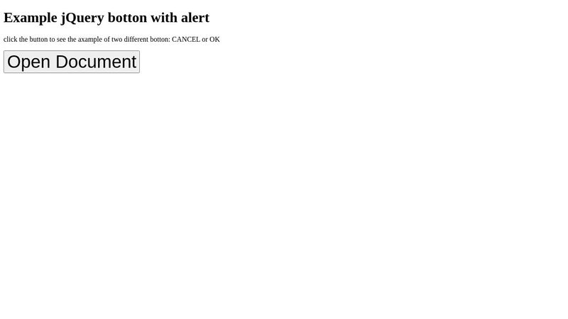 jQuery example alert button