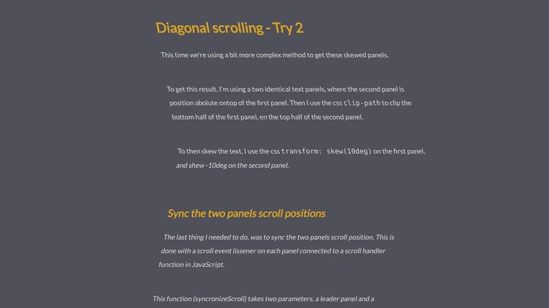 Diagonal Scrolling - Try 2