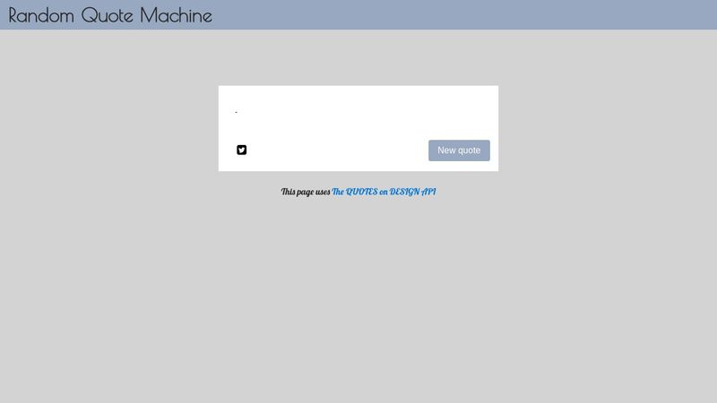 Random quote machine - FreeCodeCamp