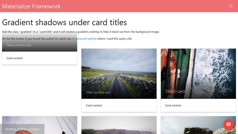 Materialize - Card Gradients