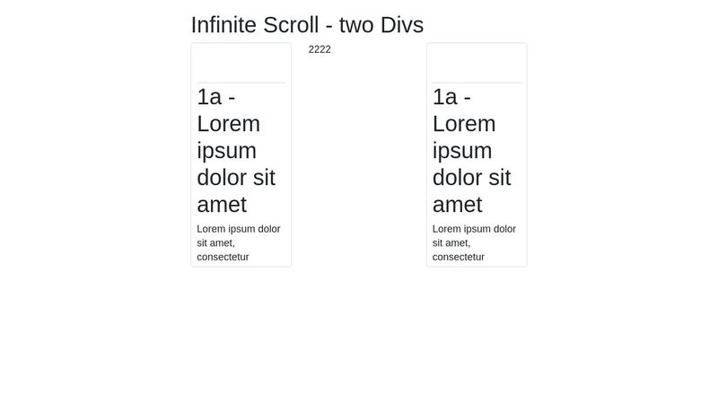 Infinite Scroll - two Divs - with elementScroll