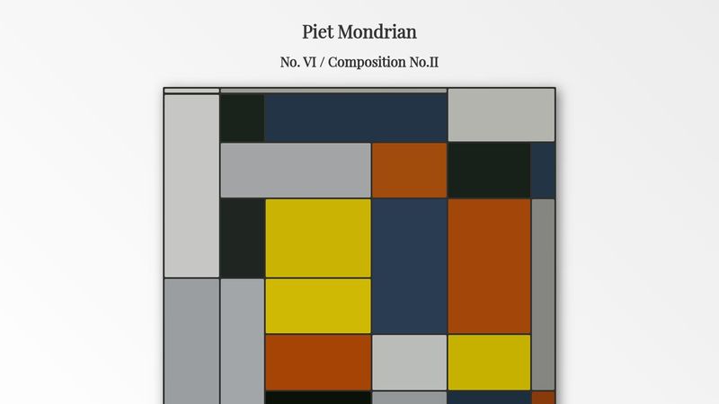 Piet Mondrian painting using CSS Grid Layout