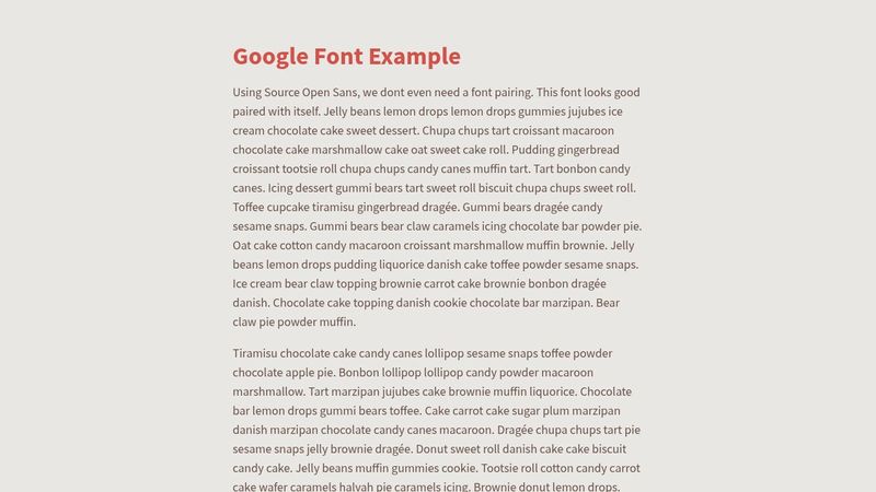 Google Font Example