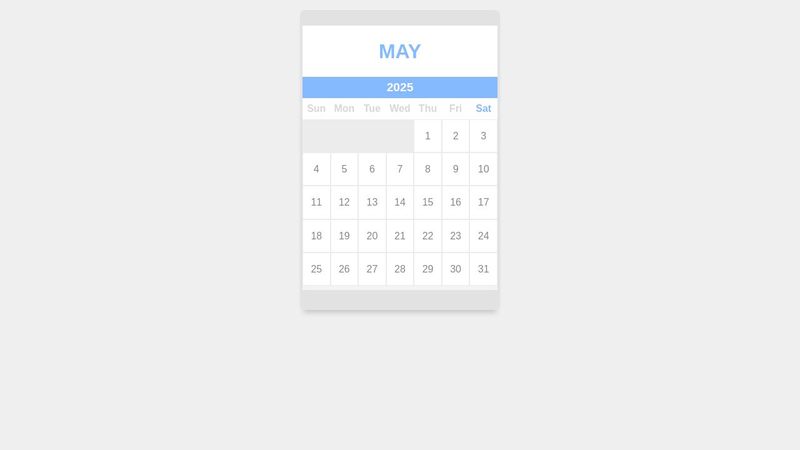 Calendar with json events mobile concept