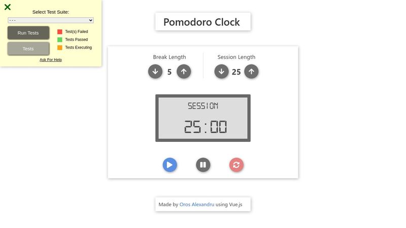 Pomodoro Clock - Vue.js