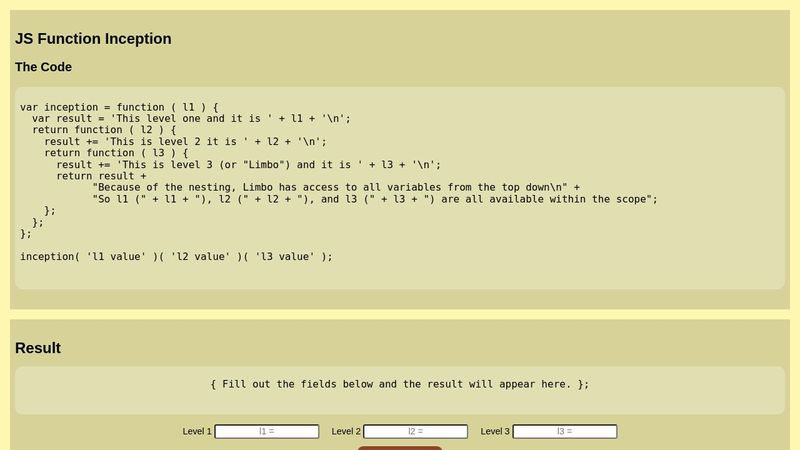 JS Function Inception