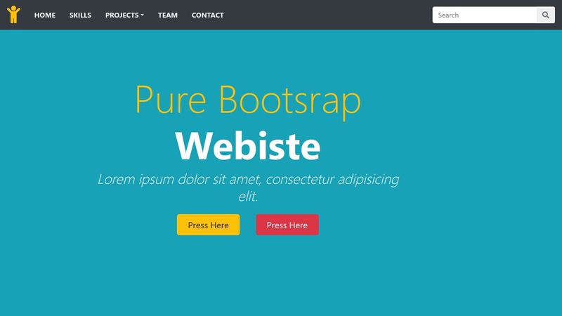 Pure Bootsrap 4 layout - No CSS or JS or Jquery