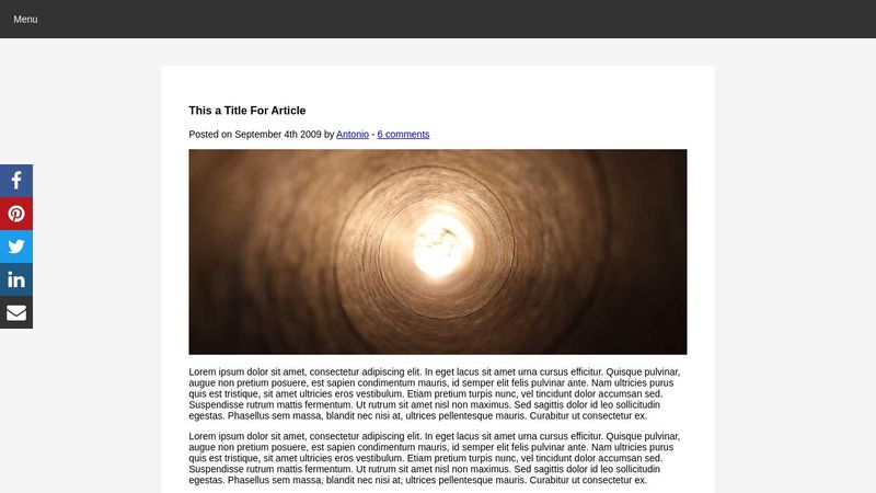 Responsive Floating Share Buttons Only CSS
