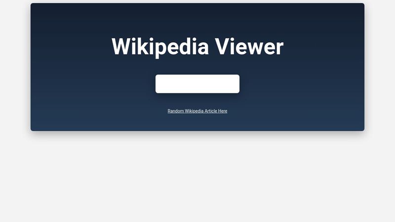 CodePen - Wikipedia Viewer