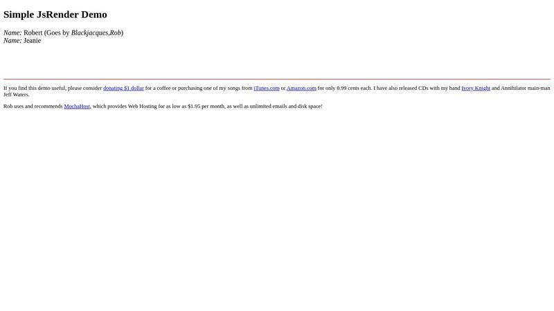 Simple JsRender Demo