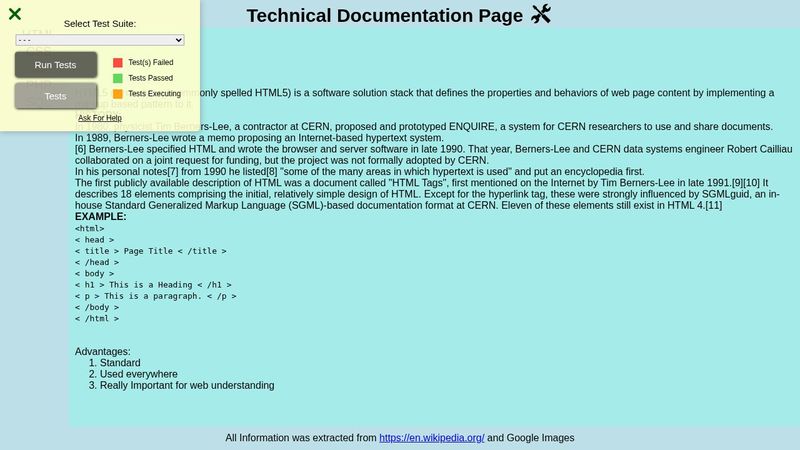 Technical Documentation Page