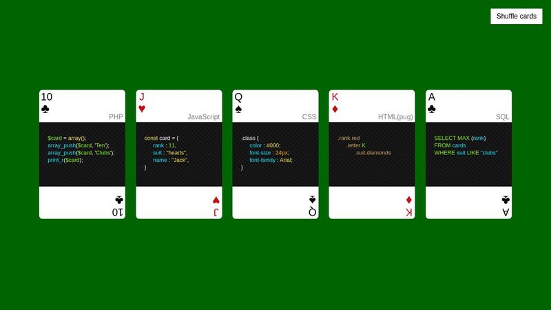 Playing Cards | HTML + CSS