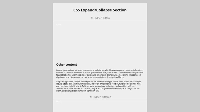 CSS Expand/Collapse Section