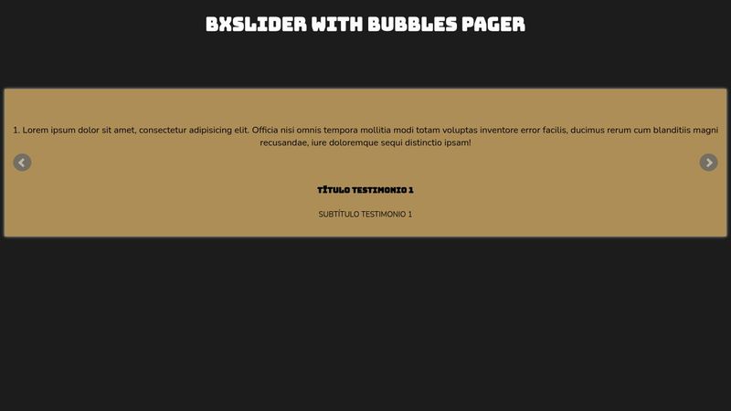 BxSlider Bubbles pager