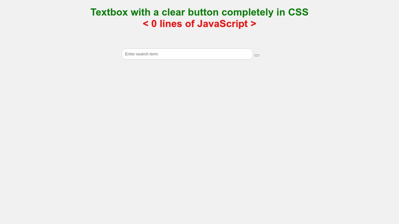Html Textbox With A Clear Button In Pure Css And Without Javascript 0809
