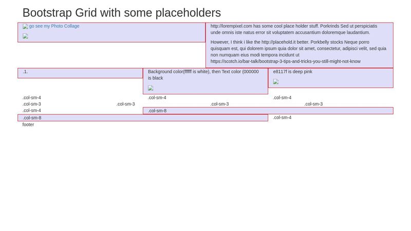 Bootstrap Grid with some placeholders