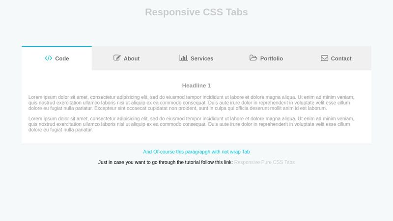 Responsive pure css tabs