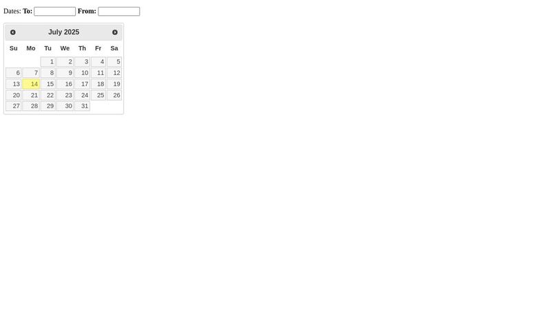 Jquery Ui Datepicker Select A Range 