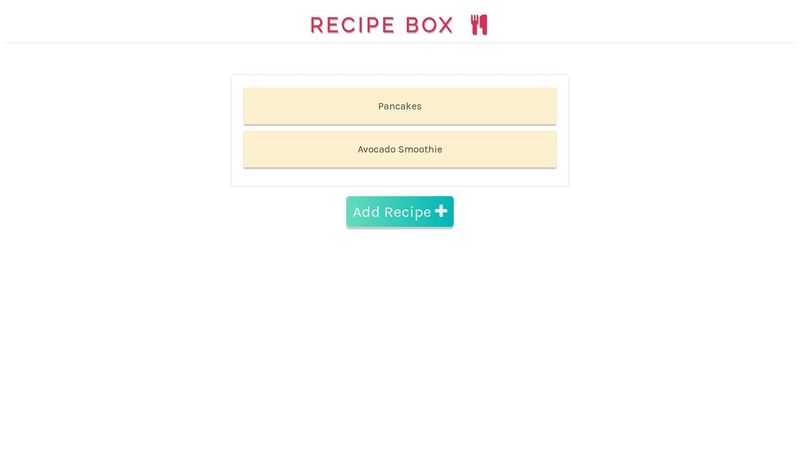 Recipe Box - ReactJS