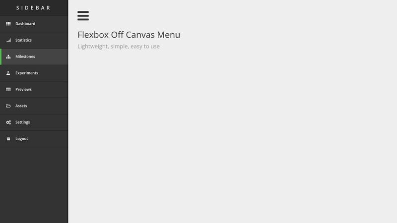 Flexbox Off Canvas Menu