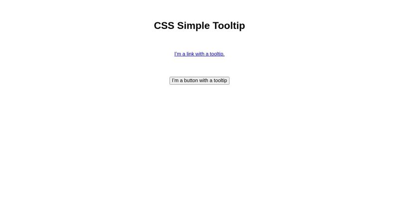 CSS Simple Tooltip